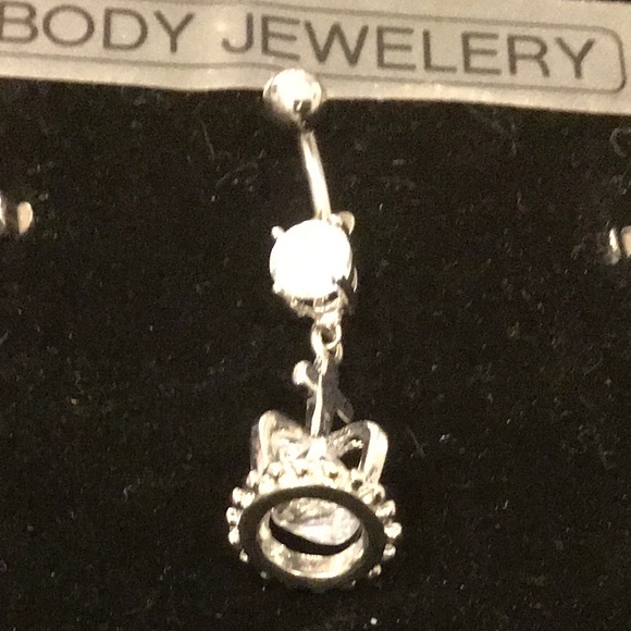 Jewelry | New Surgical Steel Hypoallergenic Crown Shaped White Stones ...